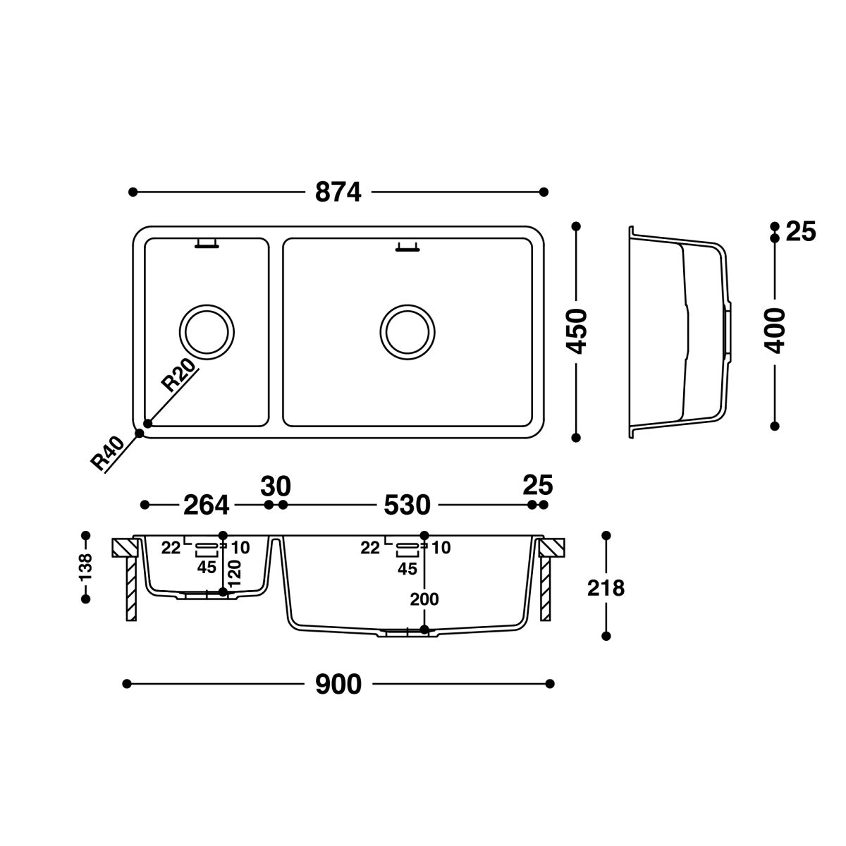 HI-MACS® CS824D Sink | Counter Production Ltd